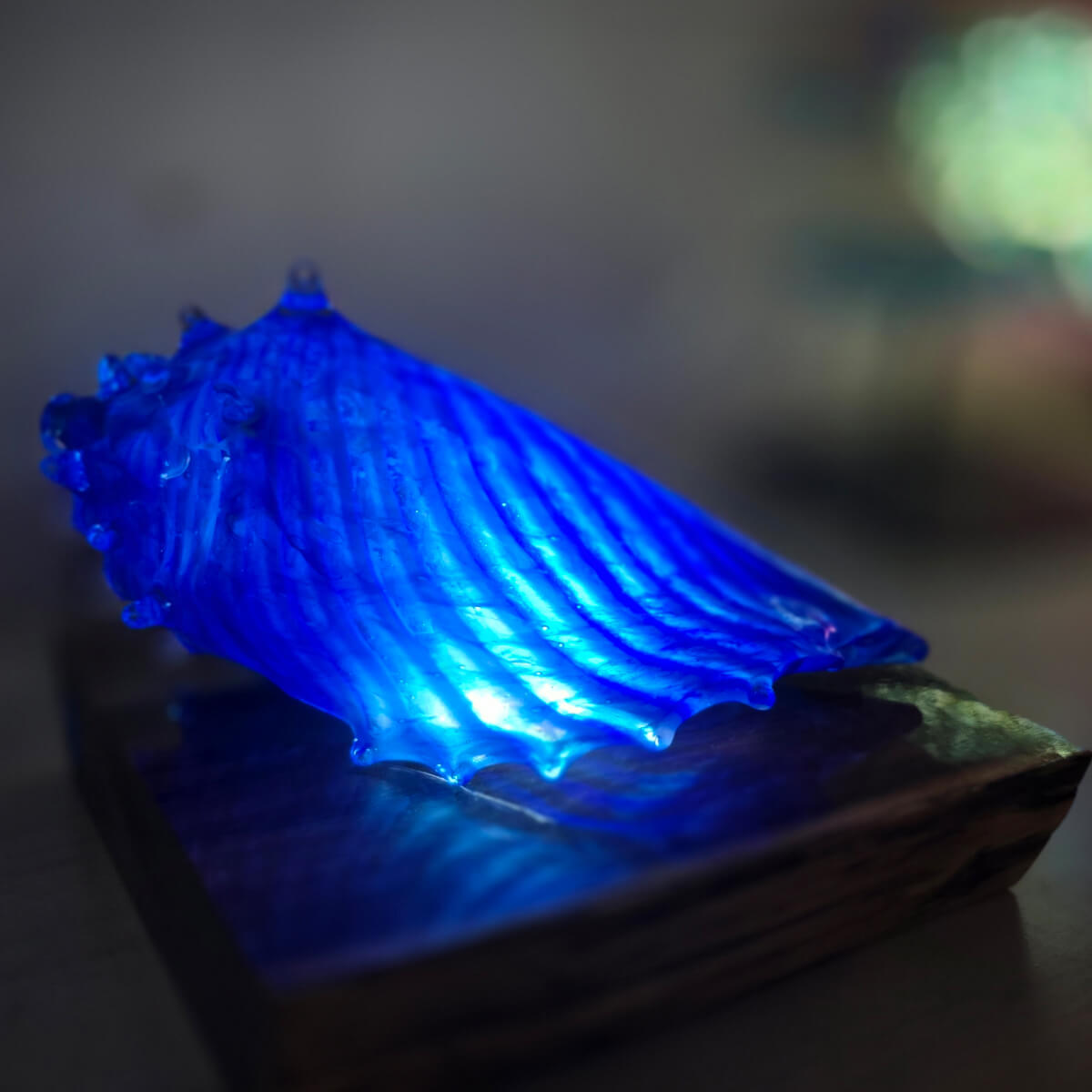 Optic Twisted Ocean and Cobalt Blue Conch Shell. | Moana Glass By Ryan ...